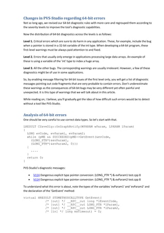 64-Bit Code in 2015: New in the Diagnostics of Possible Issues | PDF