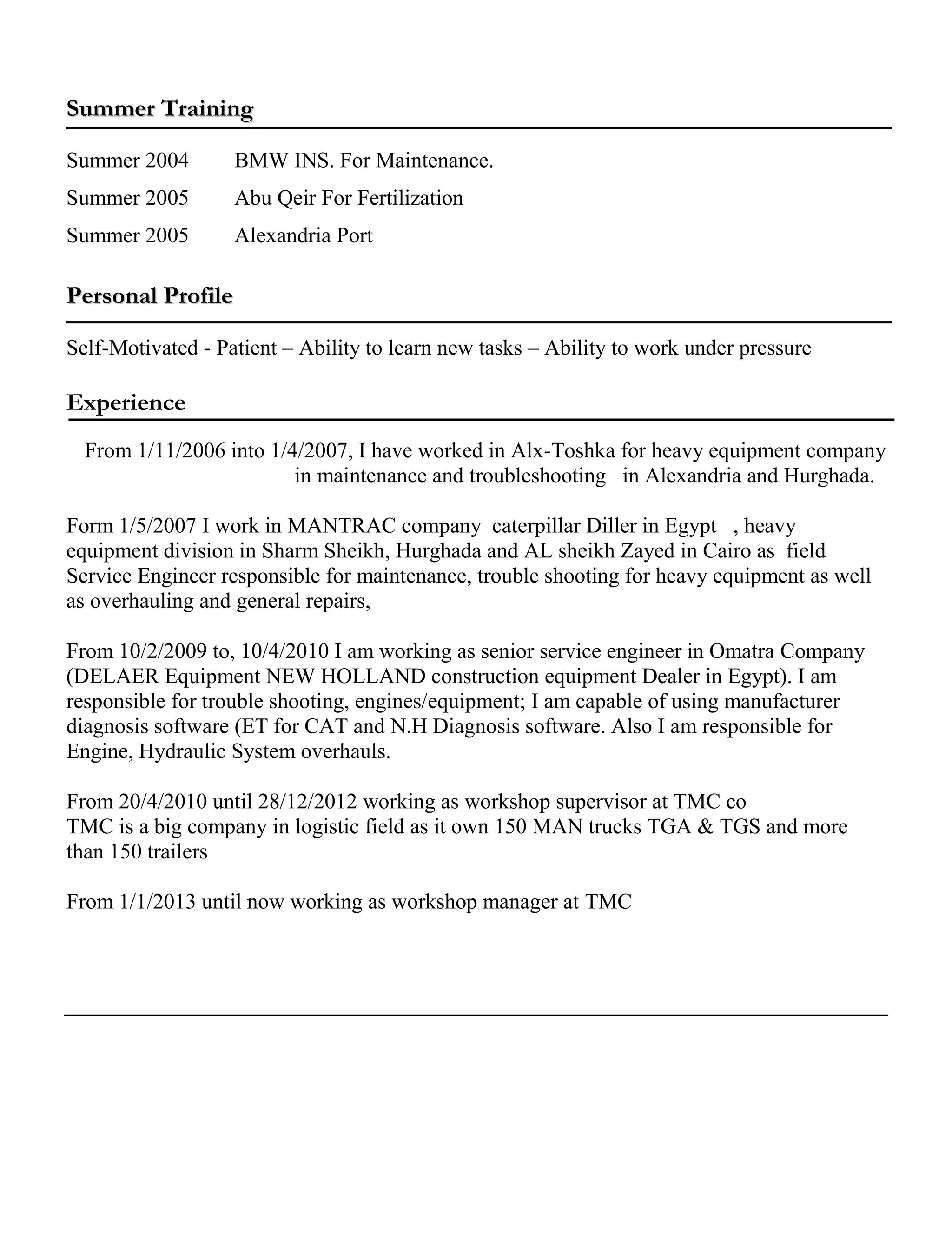 mohamed saad c.v pdf | PDF