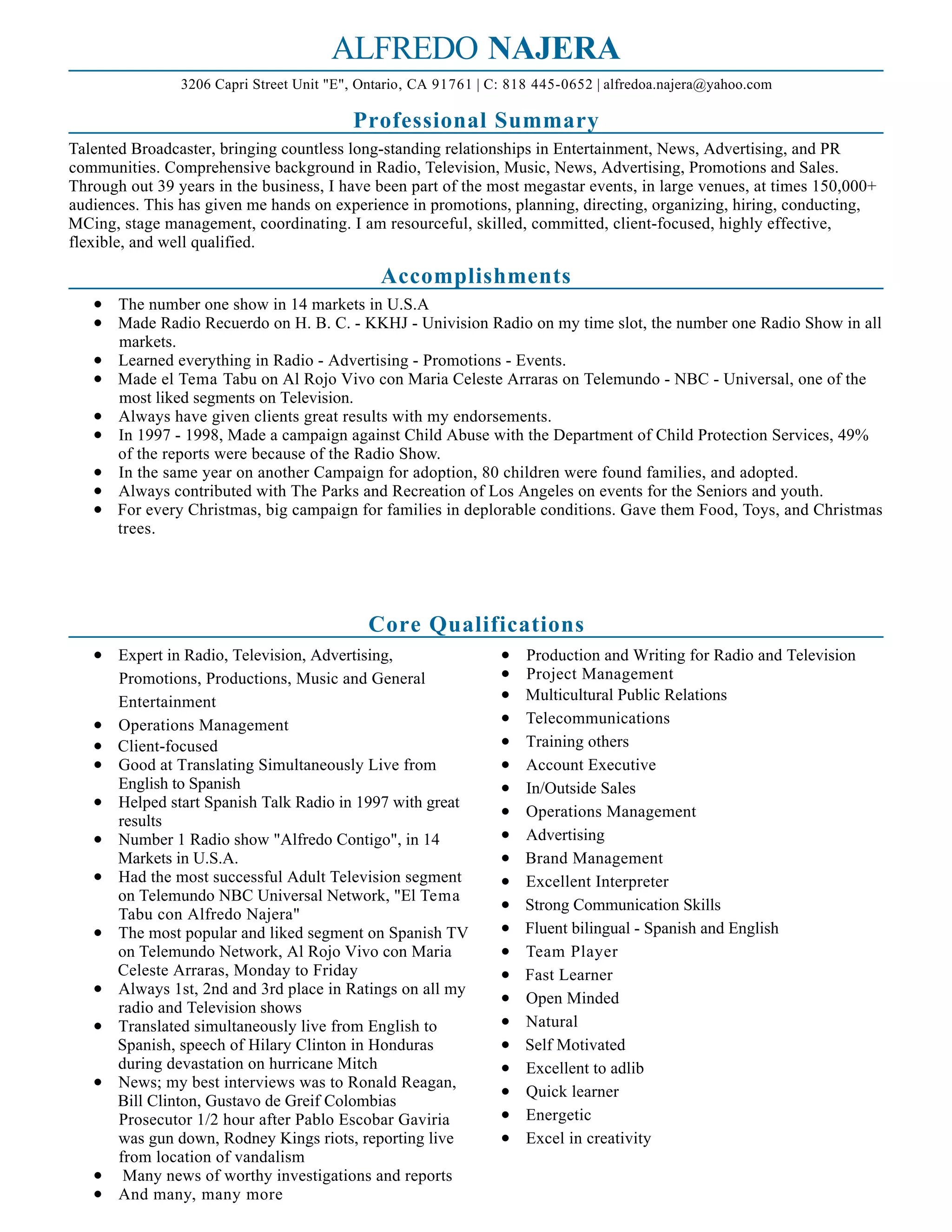 Alfredo Najera Resume 2015 | PDF