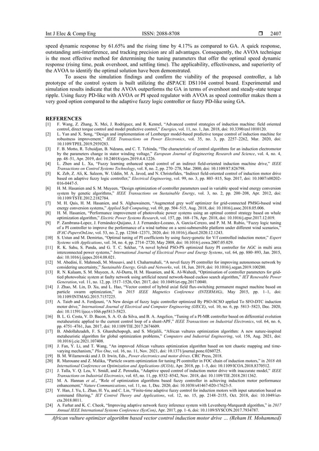 African vulture optimizer algorithm based vector control induction ...