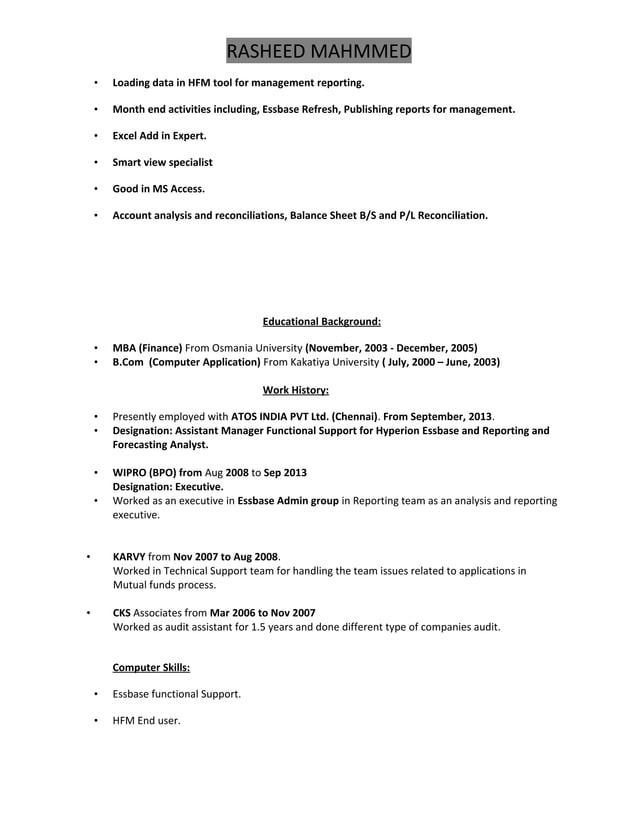 Rasheed Mahmmed | DOC | Computer Software and Applications | Computing