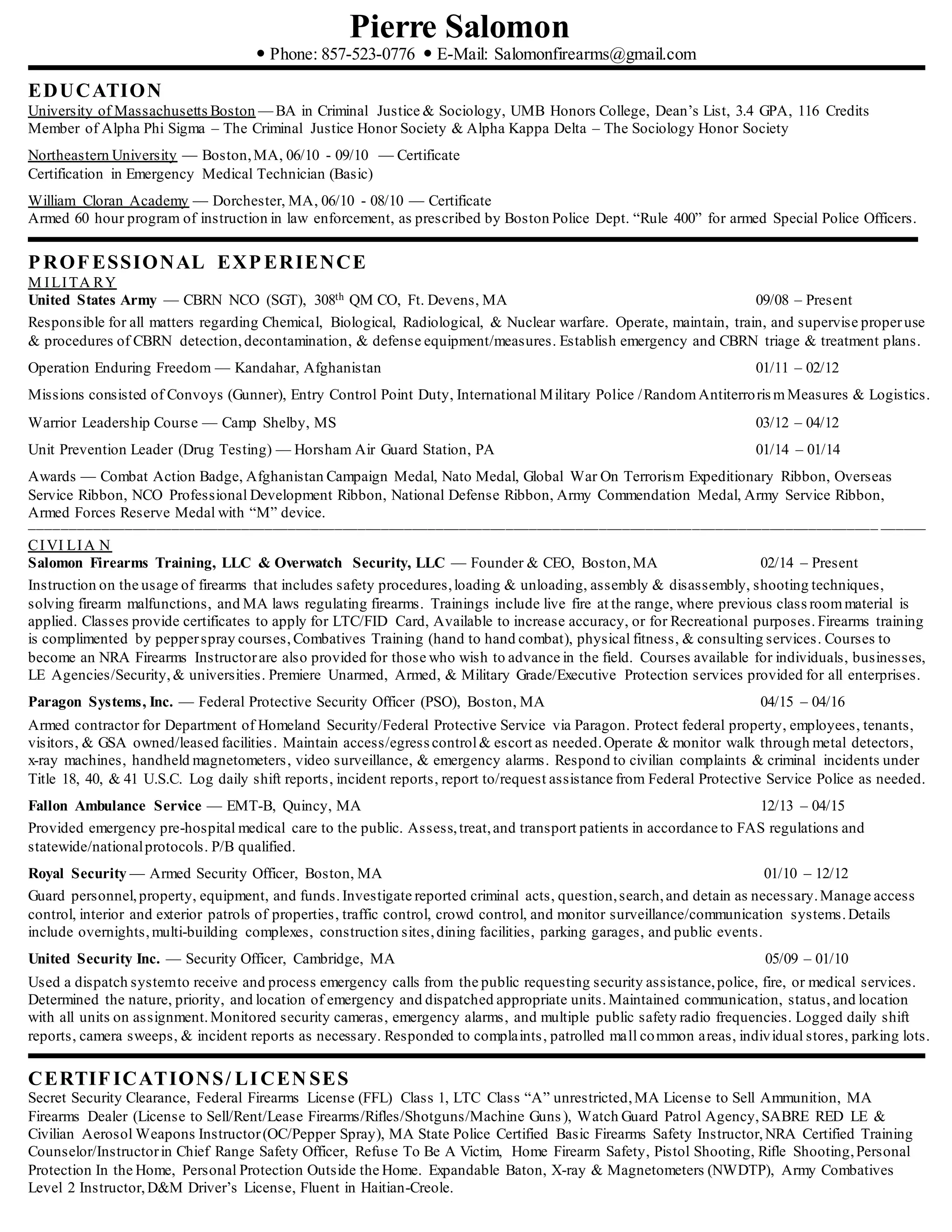 Pierre's Resume | DOCX