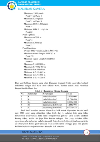 KALIBRASI KAMERA MENGGUNAKAN SOFTWARE PHOTOMODELLER SCANNER | PDF