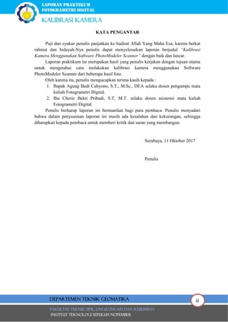 KALIBRASI KAMERA MENGGUNAKAN SOFTWARE PHOTOMODELLER SCANNER | PDF