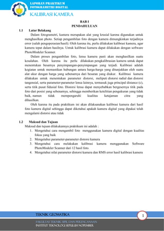 KALIBRASI KAMERA MENGGUNAKAN SOFTWARE PHOTOMODELLER SCANNER | PDF