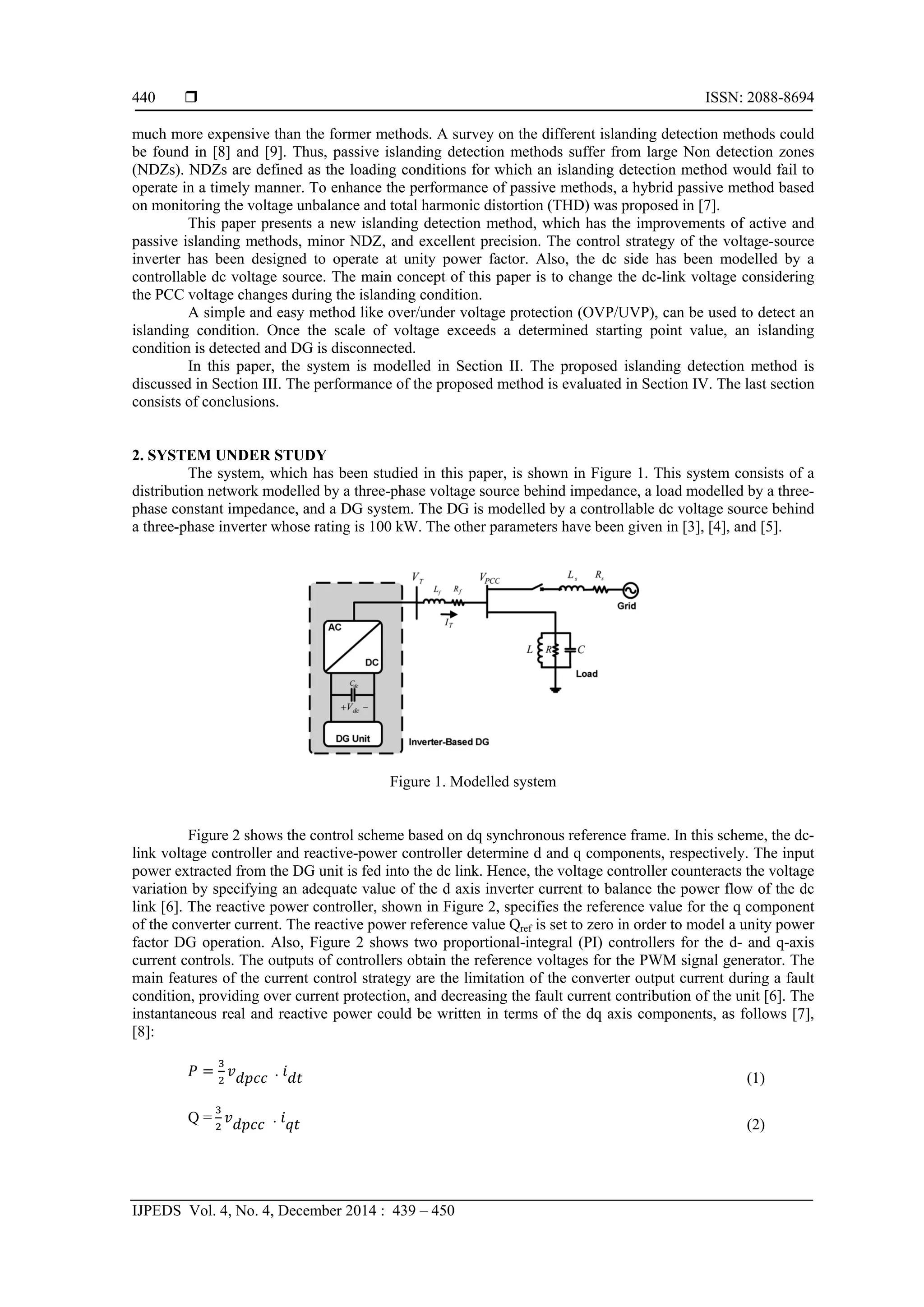 Islanding Detection Of Inverter Based Dg Unit Using Pv System Pdf