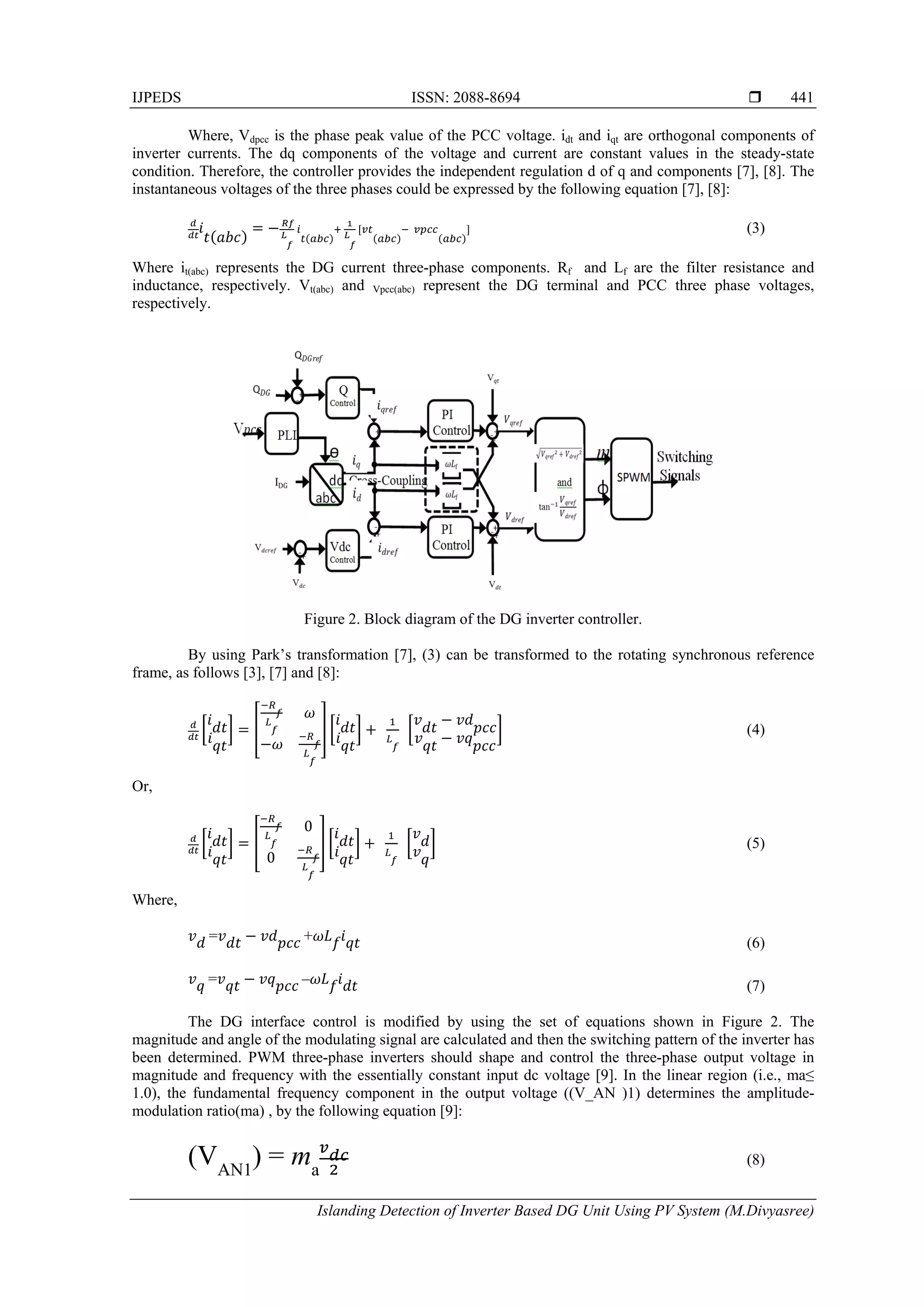 Islanding Detection Of Inverter Based Dg Unit Using Pv System Pdf 