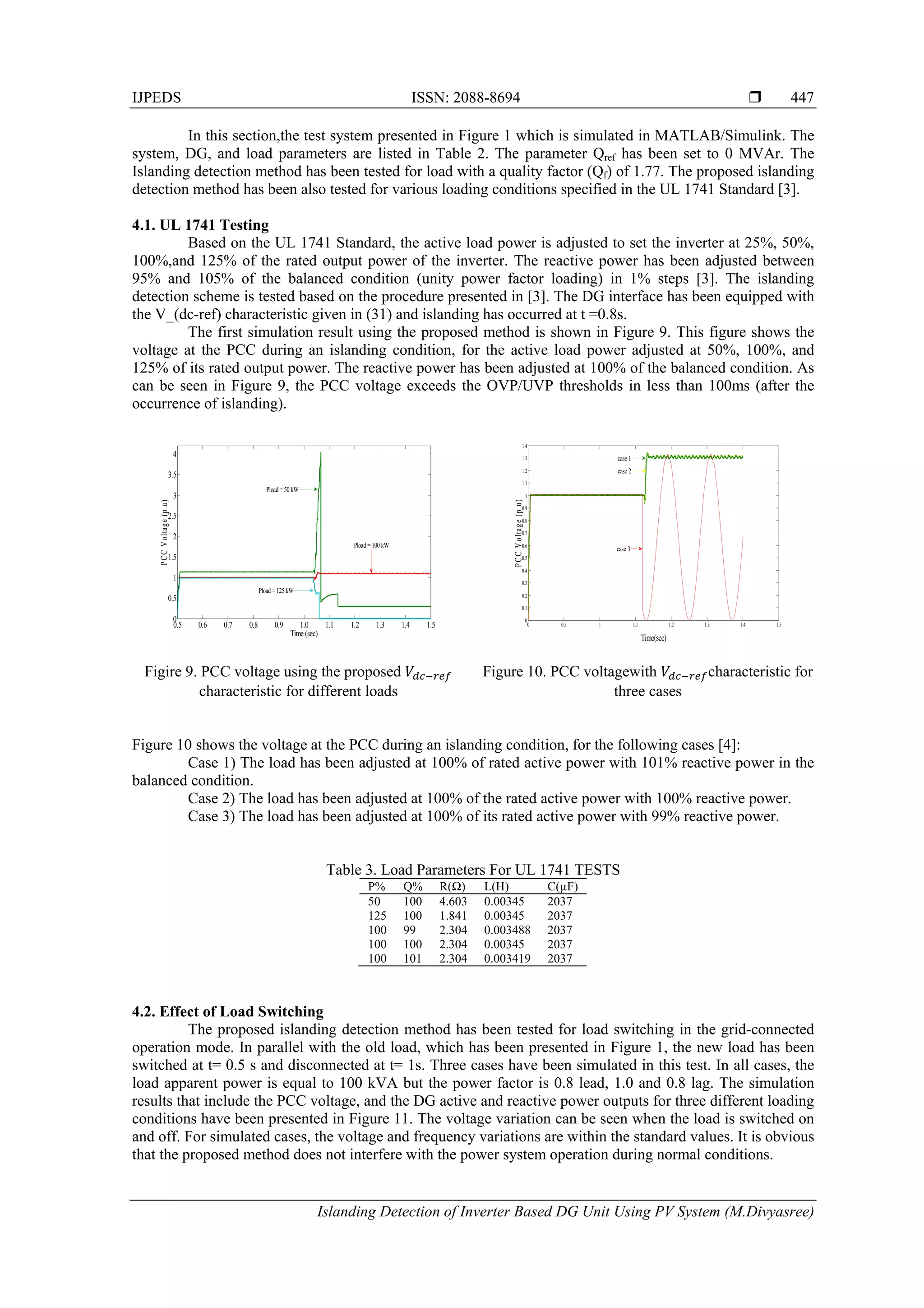 Islanding Detection of Inverter Based DG Unit Using PV System | PDF