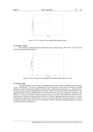 Islanding Detection of Inverter Based DG Unit Using PV System | PDF
