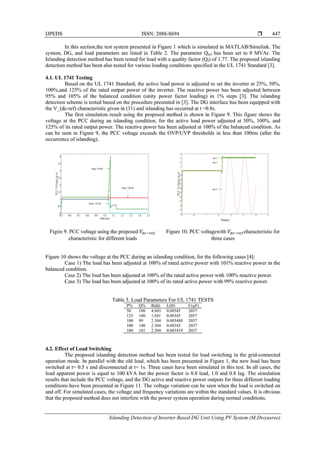 Islanding Detection Of Inverter Based Dg Unit Using Pv System Pdf