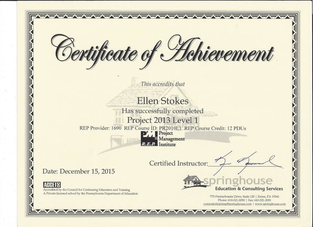 MS Project - Level 1 Certificate | PDF