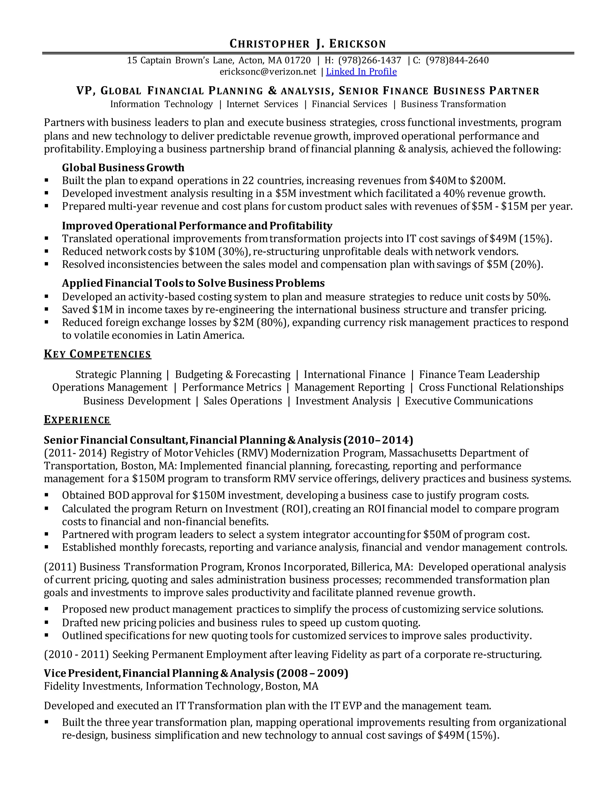 Chris Erickson Resume FP&A | DOCX