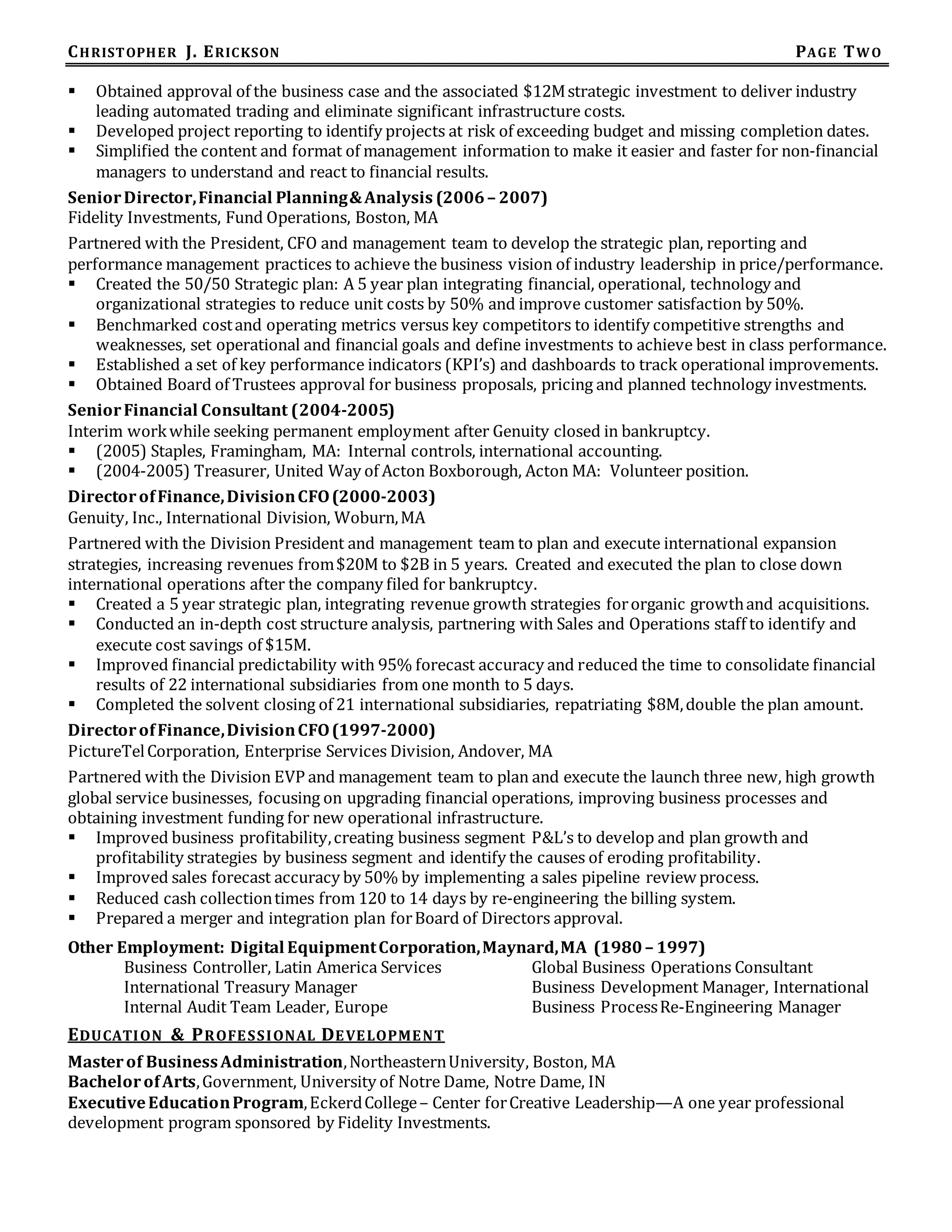 Chris Erickson Resume FP&A | DOCX