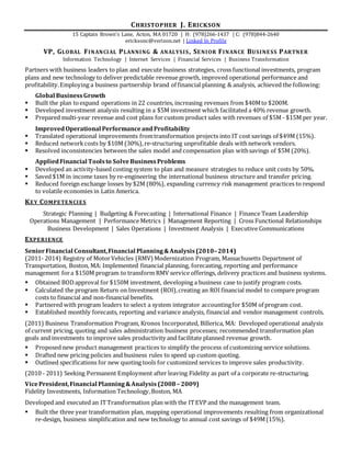 Chris Erickson Resume FP&A | DOCX | Business Accounting & Finance ...