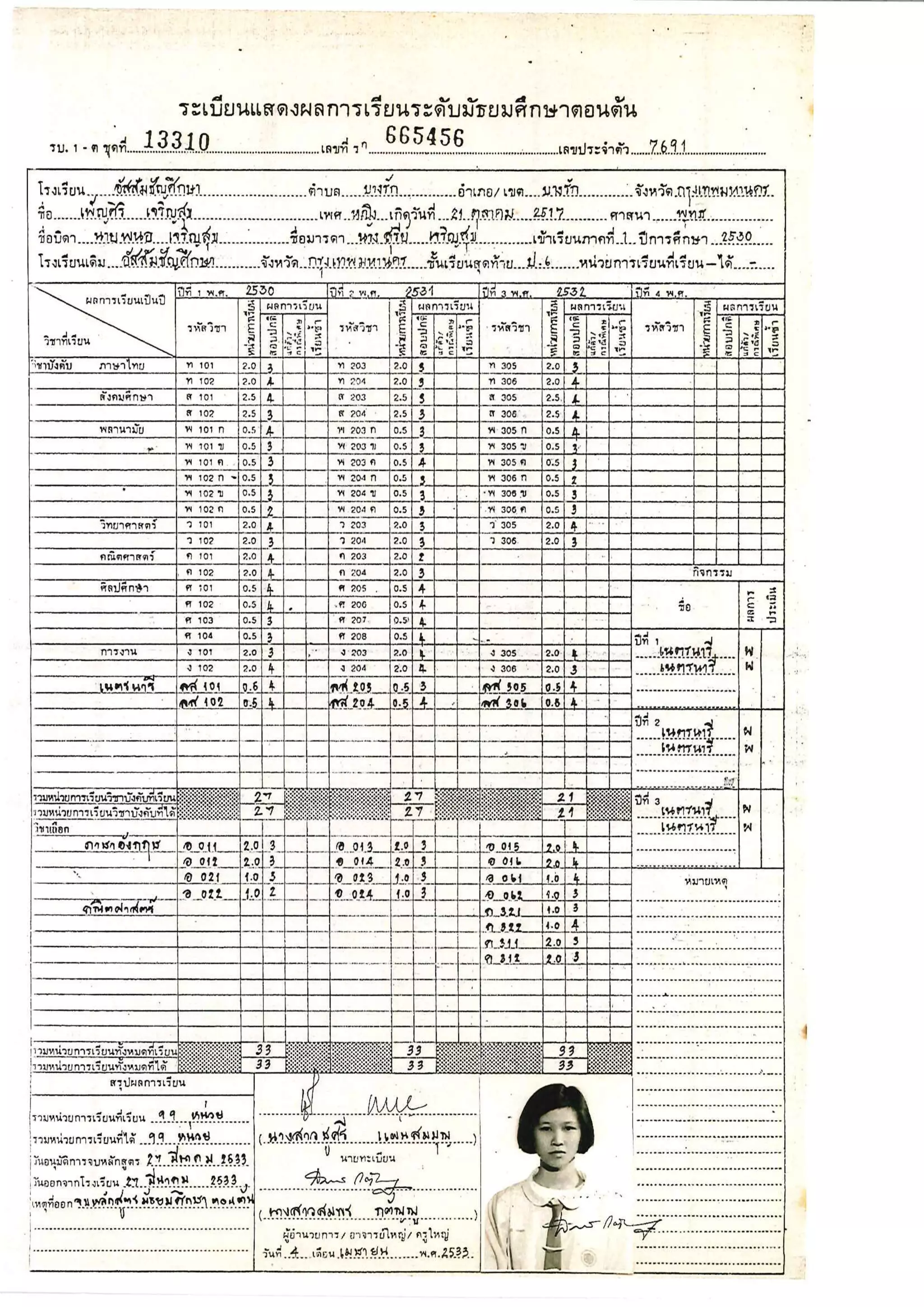 Assumption Suksa Primary School Transcript | PDF