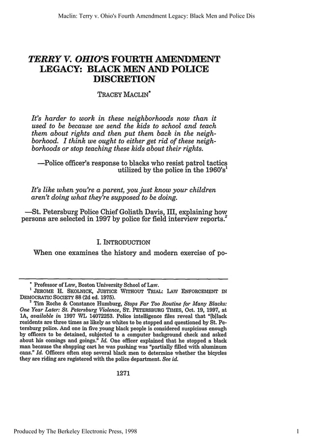 Terry-v-Ohio’s-4th-Amendment-Legacy | PDF | Law