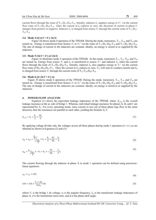 Theoretical Analysis of a Three-Phase Bidirectional Isolated DC-DC Converter Using Phase-Shifted ...