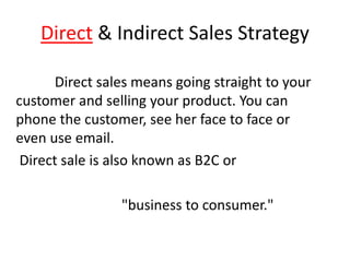 Direct and indirect strategies | PPTX | Business | Business and Finance