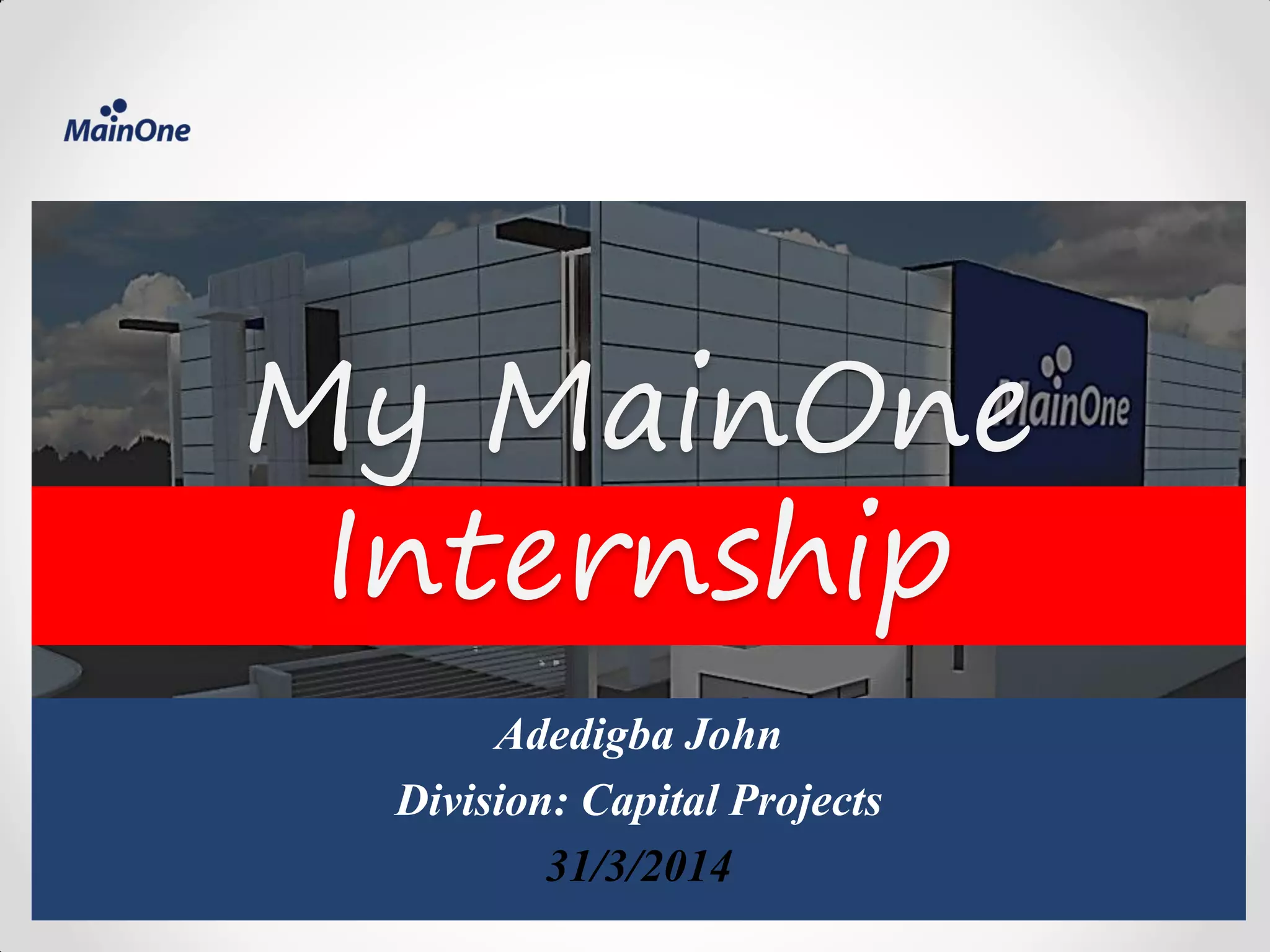 End of Internship presentation by John | PDF