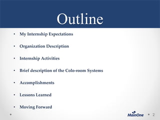 End of Internship presentation by John | PDF