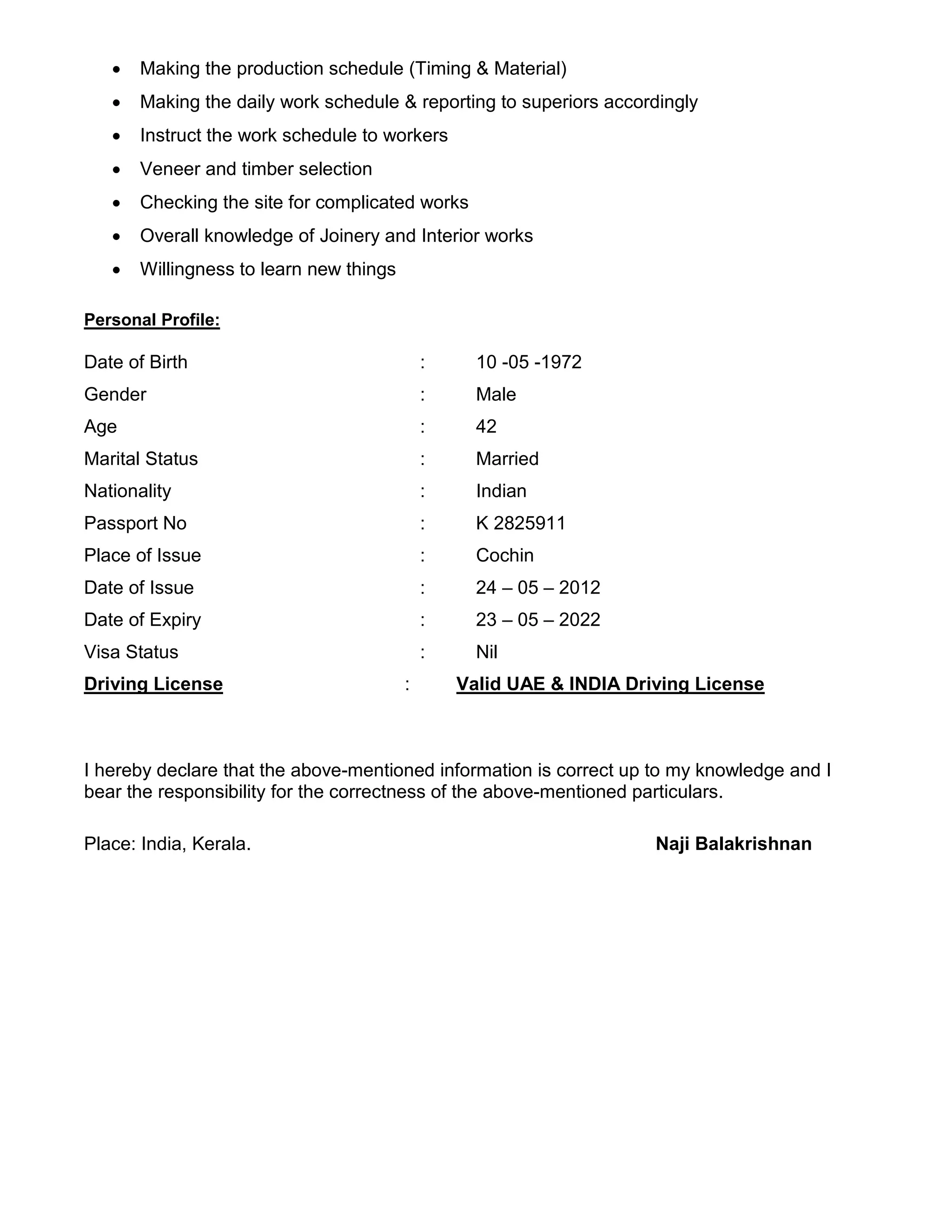 Naji Balakrishnan CV . | PDF