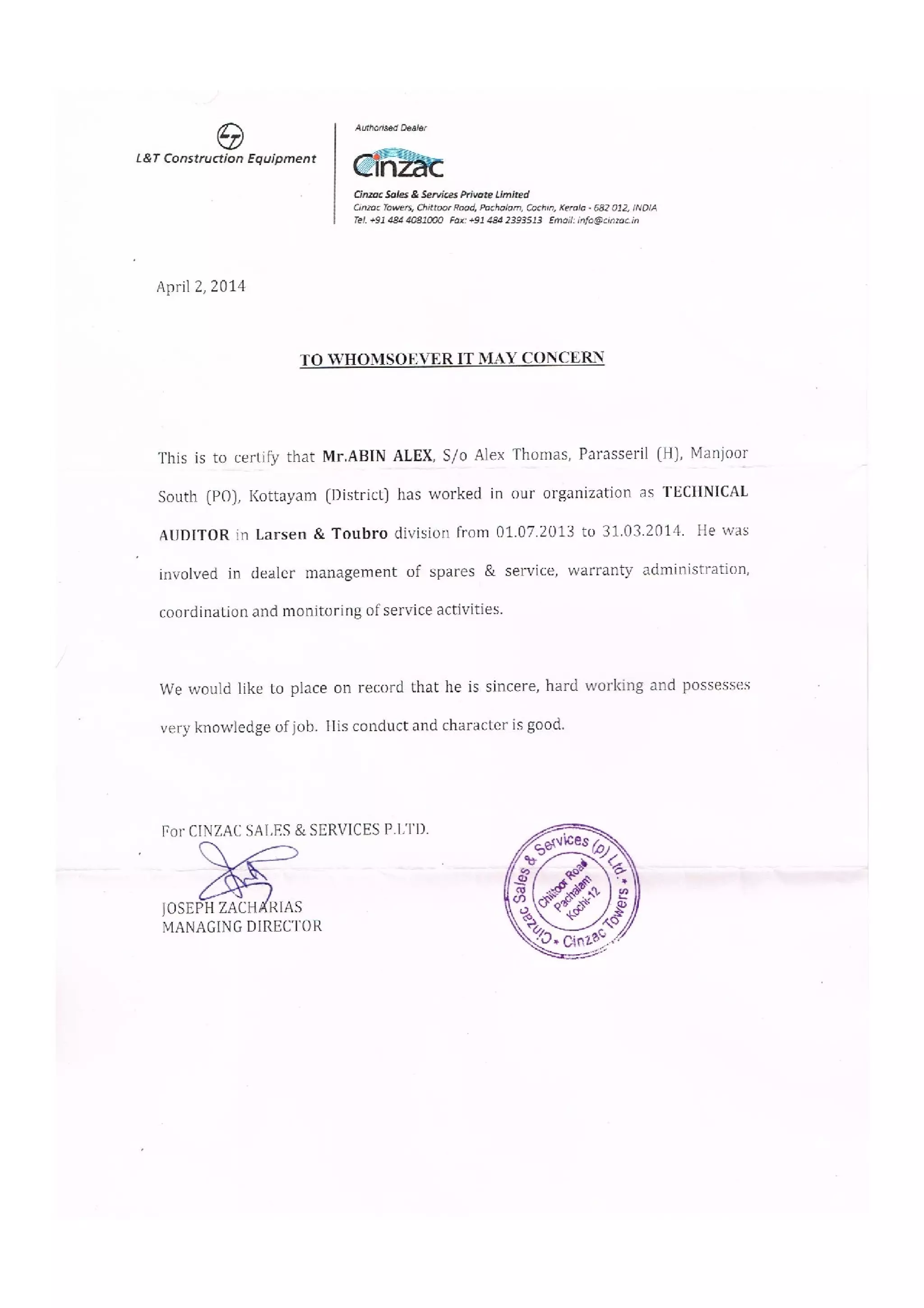 Experience certificate | PDF