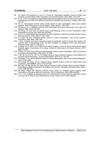 Back-Stepping Control of Free-Floating Space Robot based on Adaptive Neural Network | PDF