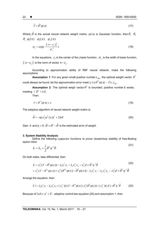 Back-Stepping Control of Free-Floating Space Robot based on Adaptive Neural Network | PDF