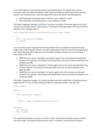 Documenting Bugs in Doxygen | PDF