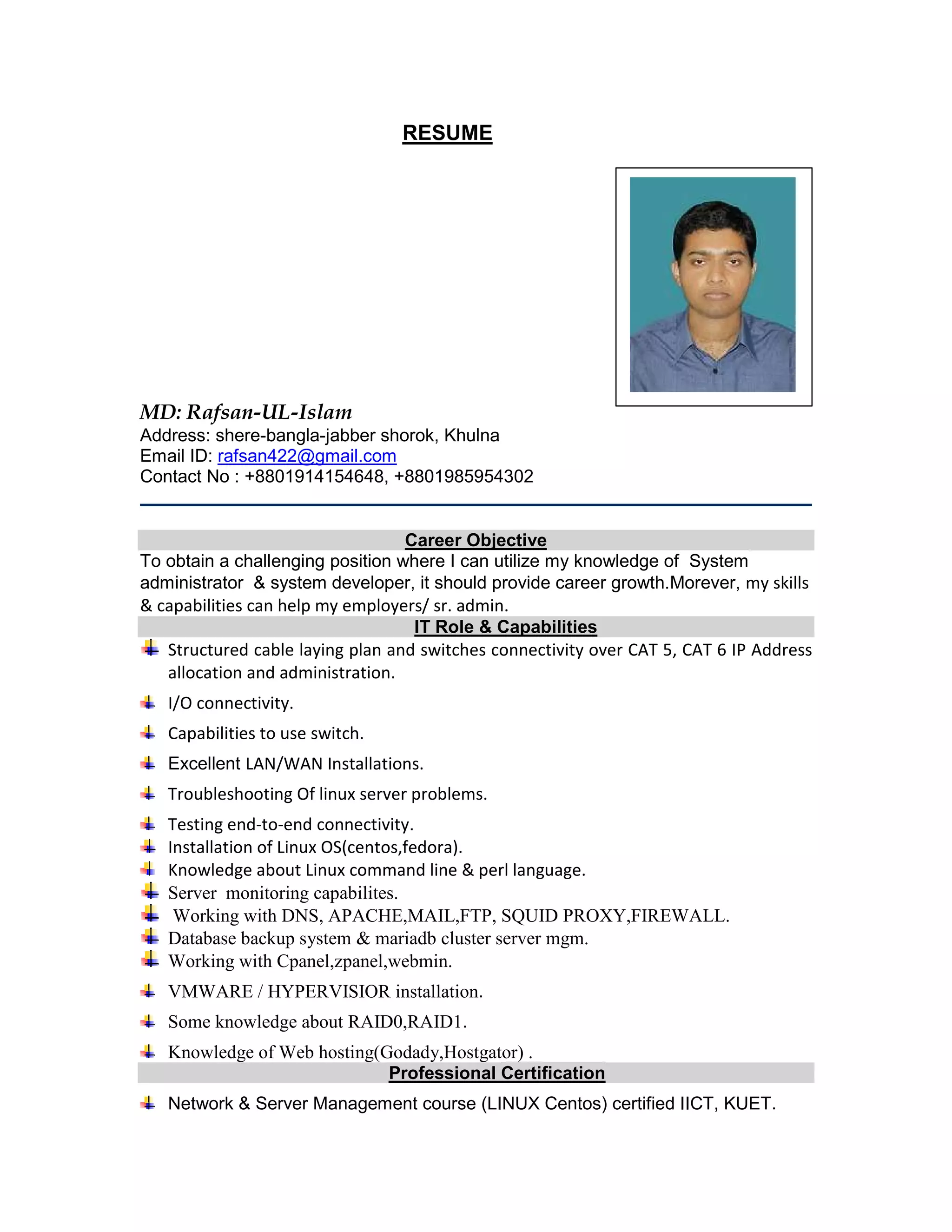 resume1 | PDF | Computing | Technology & Computing