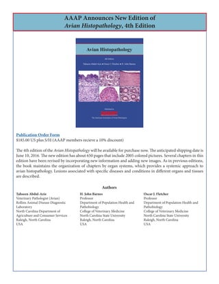 Avian Histopathology 4th Edition | PDF