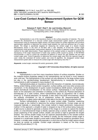 Low-Cost Contact Angle Measurement System for QCM Sensor | PDF