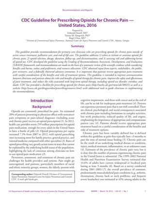CDC Opioid Prescribing Guidelines | PDF