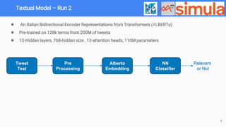 Flood Detection via Twitter Streams using Textual and Visual Features | PPT