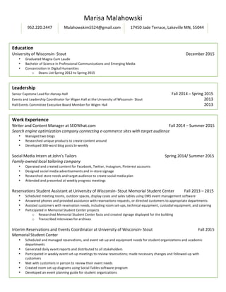 MarisaMalahowskiResume | PDF