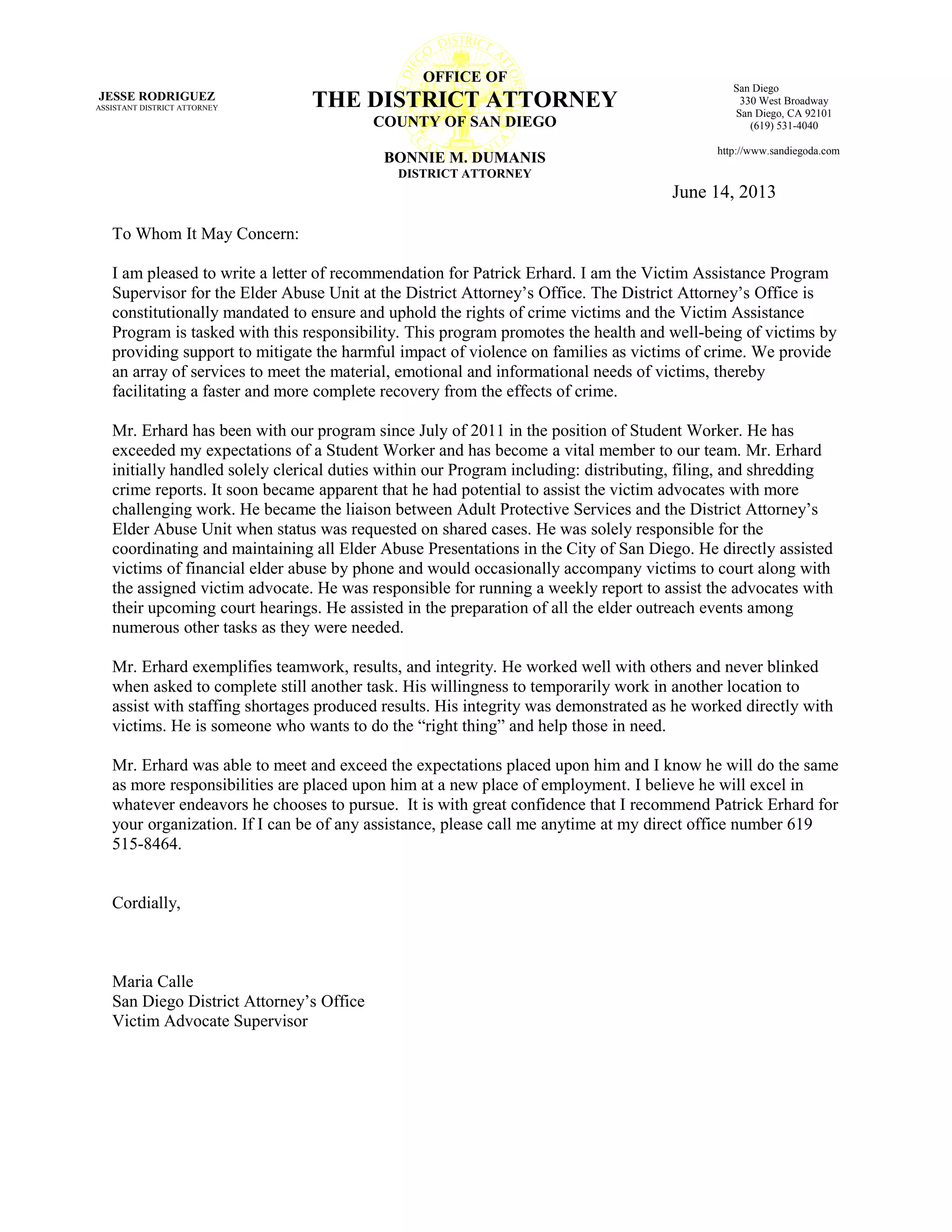 Letter of Recommendation | DOC