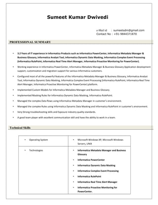 Sumeet Kumar Dwivedi_Metadata_Manager | PDF