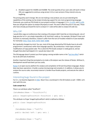 The First C# Project Analyzed | PDF