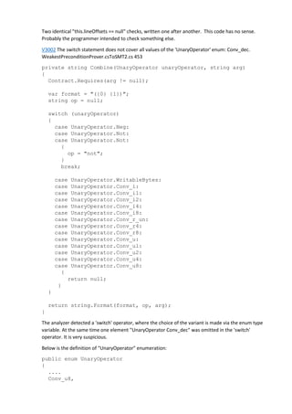 Analysis of Microsoft Code Contracts | PDF | Programming Languages ...