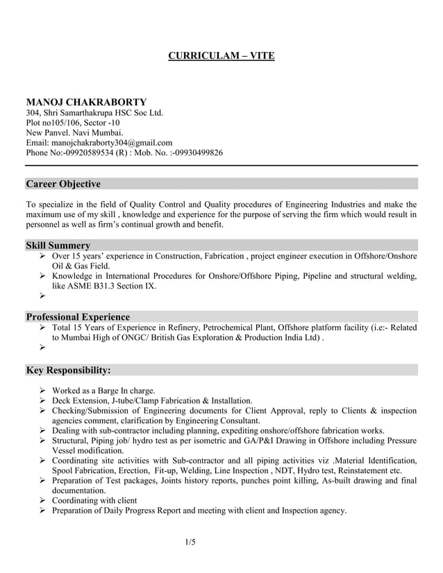 Manoj resume | PDF