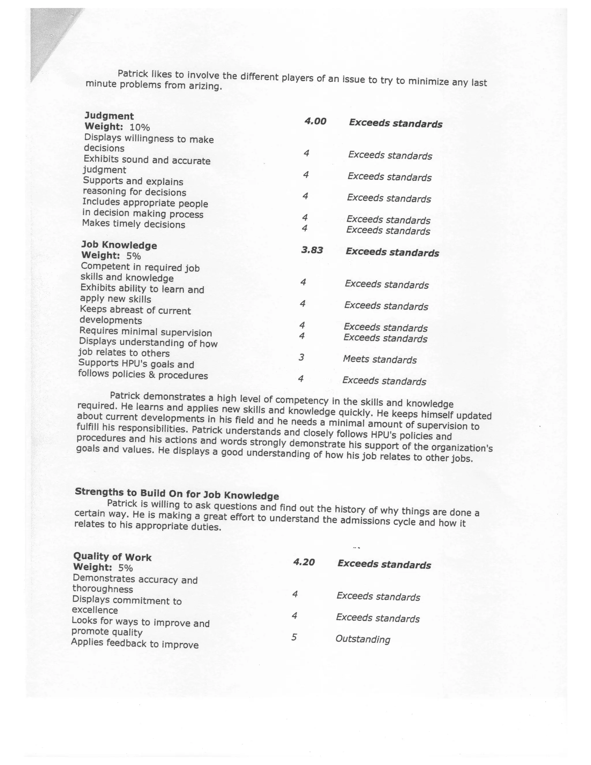 PR HPU Performance Review | PDF