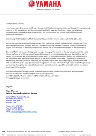 RESUME Mark Andrew Cheeseman September 2016 | DOC