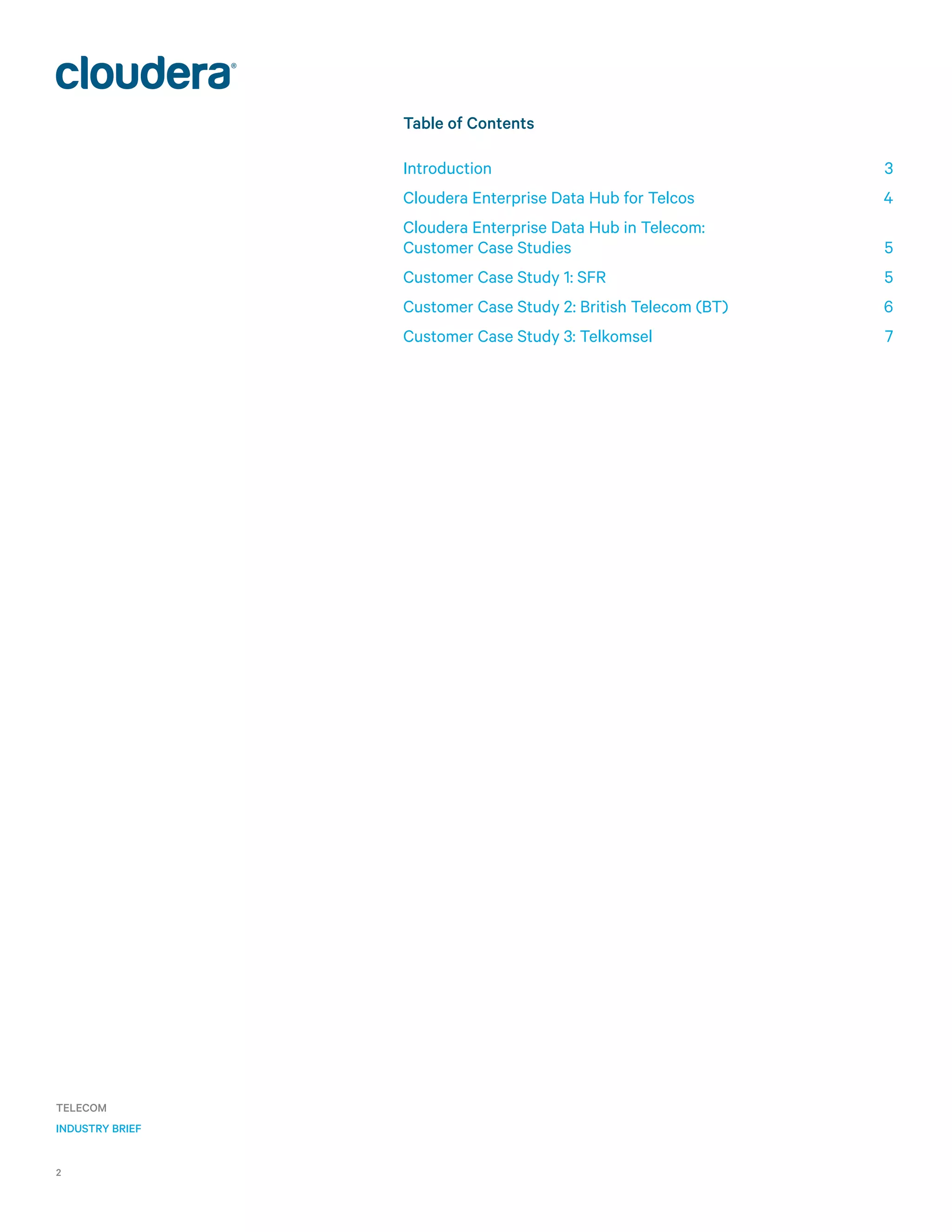 Cloudera Enterprise Data Hub In Telecom Pdf
