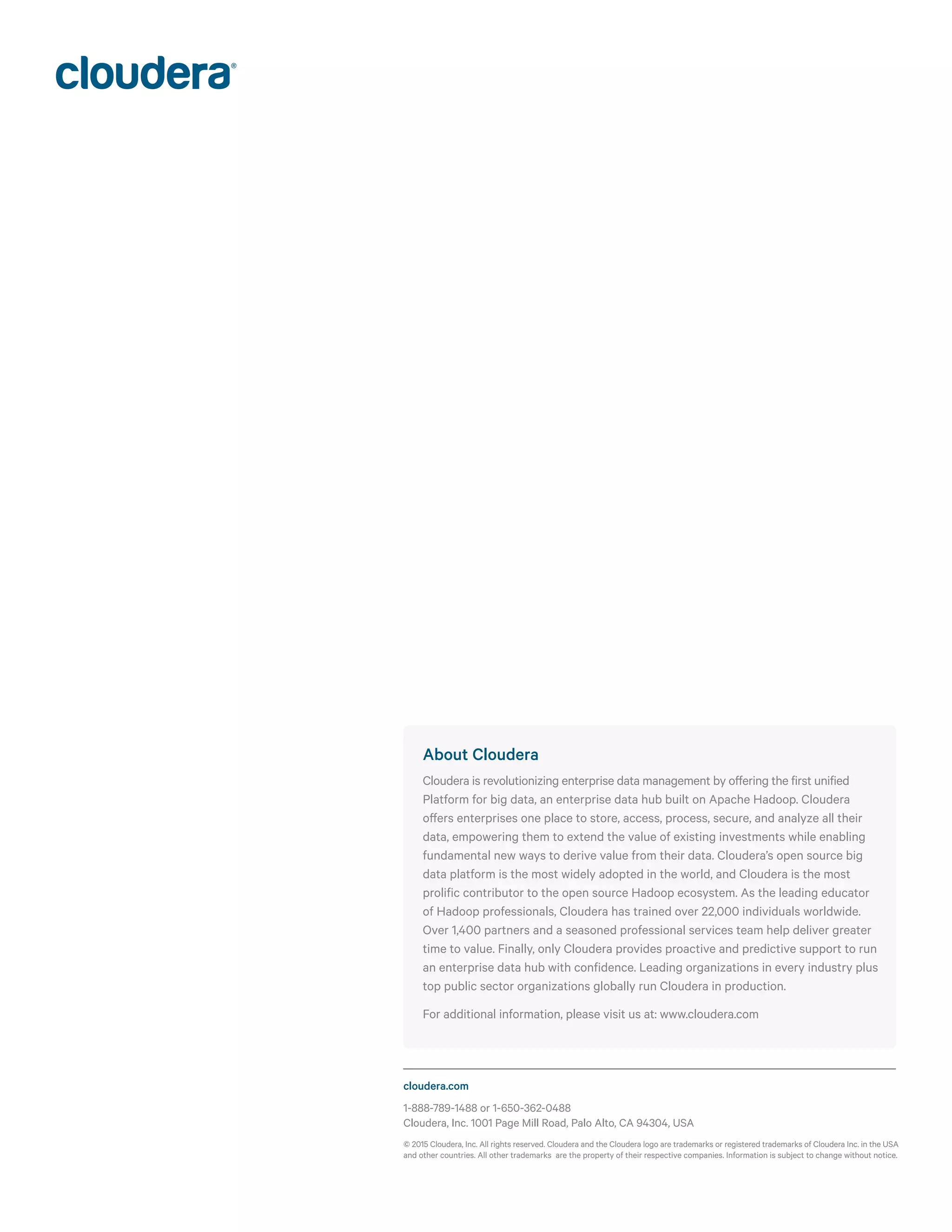 Cloudera Enterprise_Data Hub in Telecom | PDF | Cloud Computing | Internet