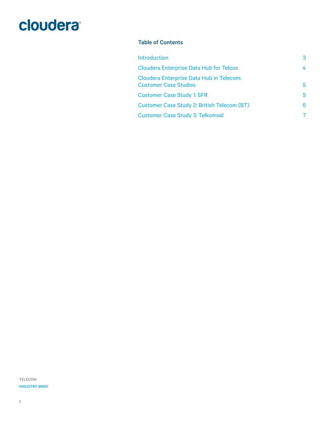 Cloudera Enterprise_Data Hub in Telecom | PDF