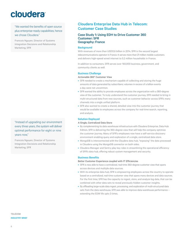 Cloudera Enterprise_Data Hub in Telecom | PDF