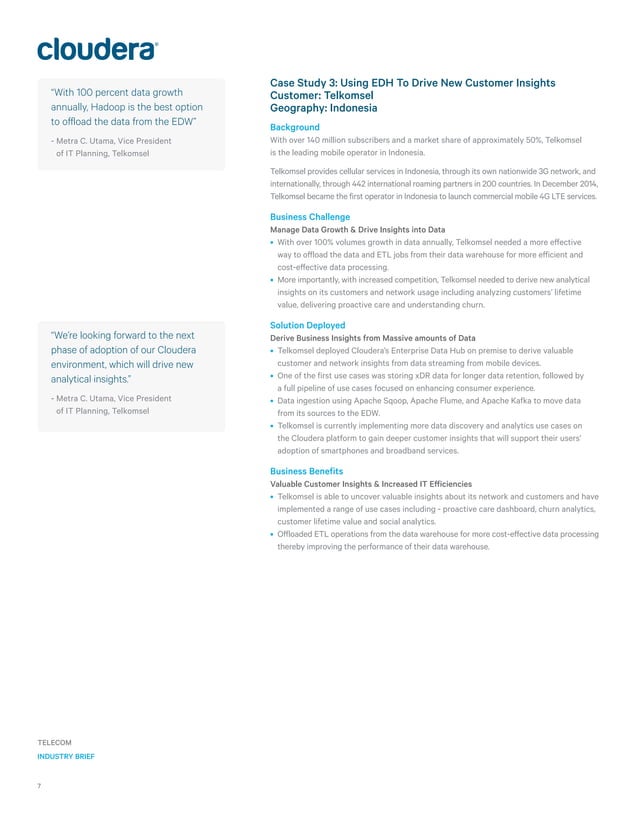 Cloudera Enterprise_Data Hub in Telecom | PDF