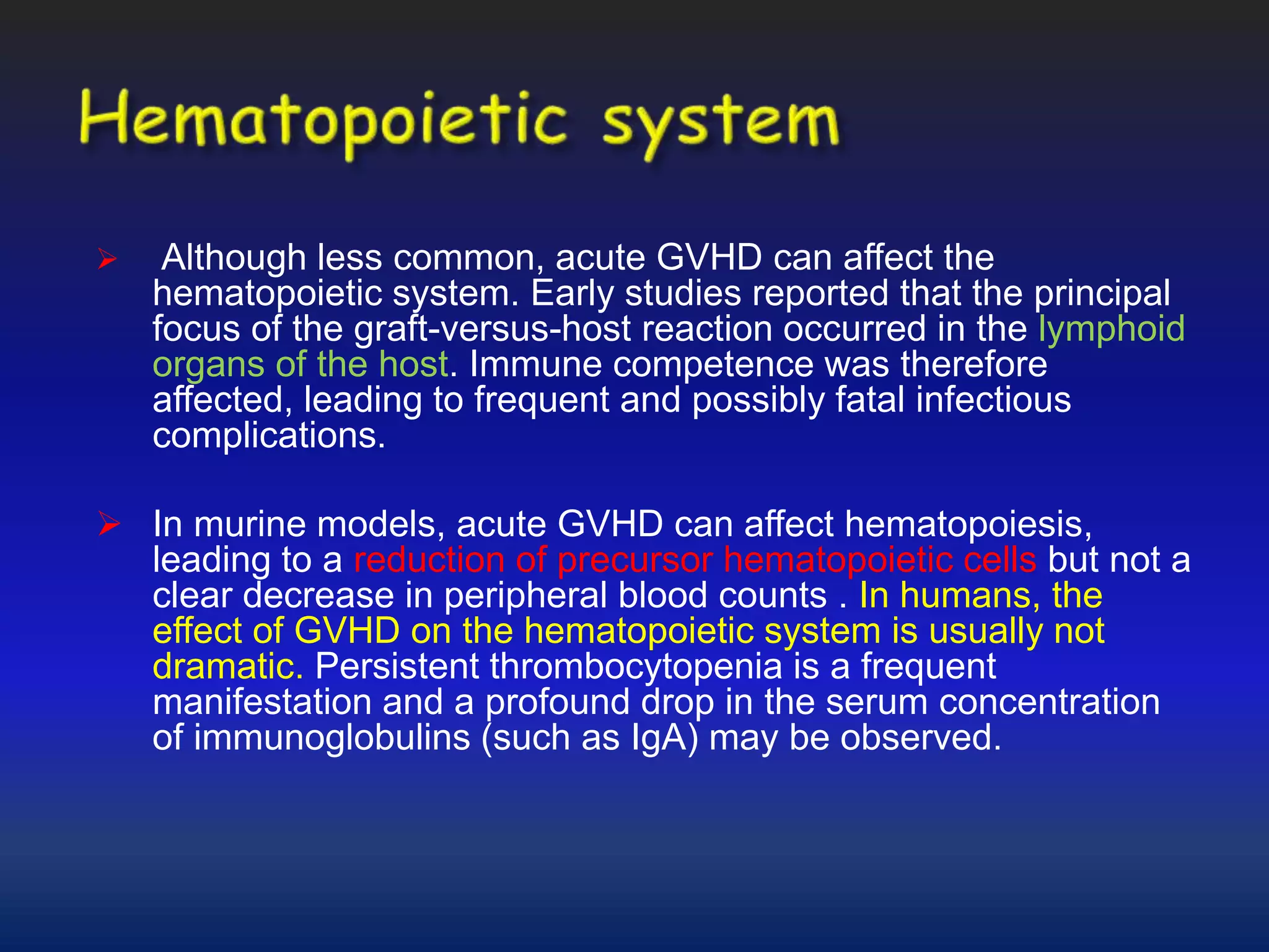 Graft Versus Host Disease | PPTX | Blood Disorders | Diseases and Conditions