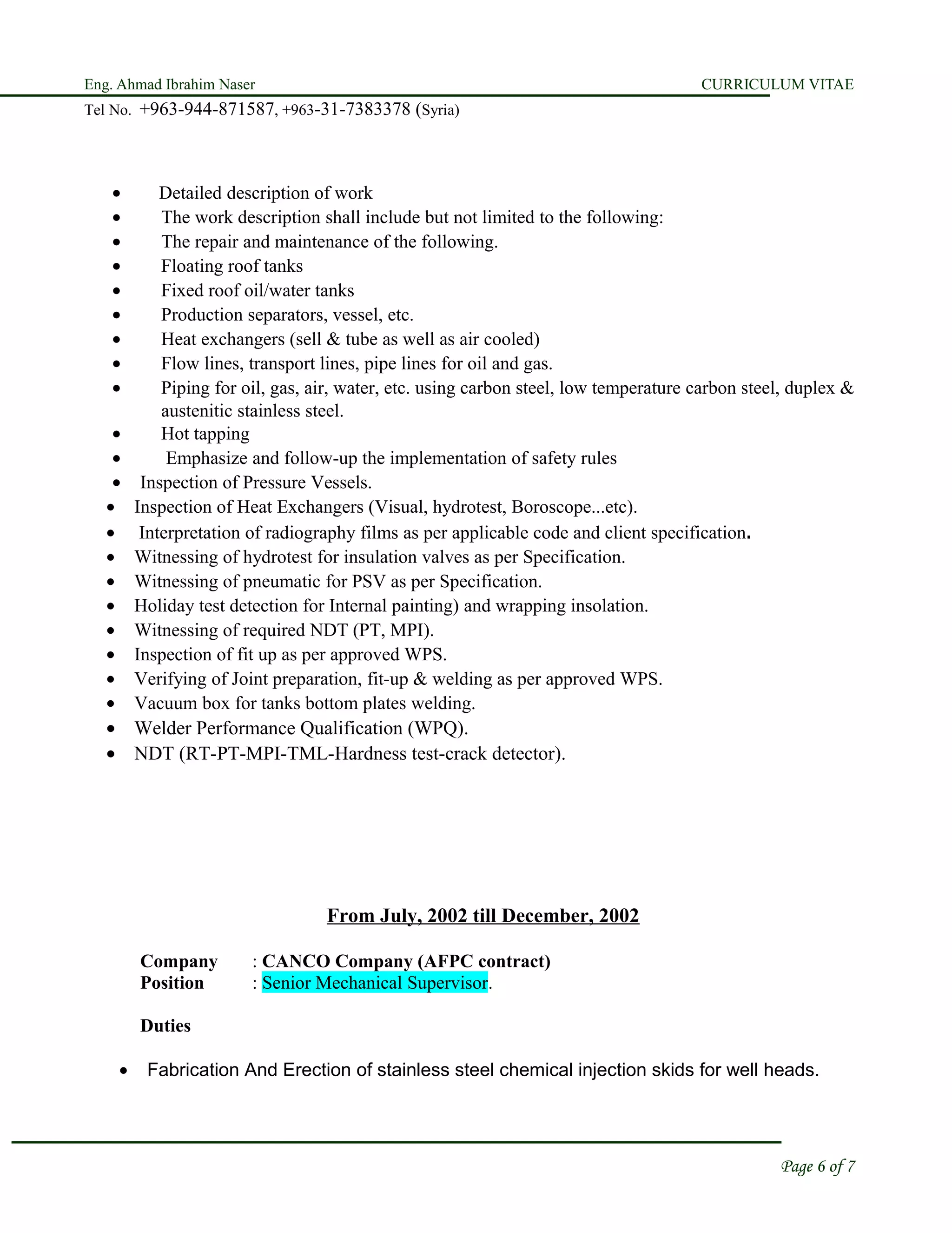Ahmad Naser CV | DOC