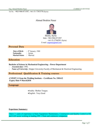 Ahmad Naser CV | DOC